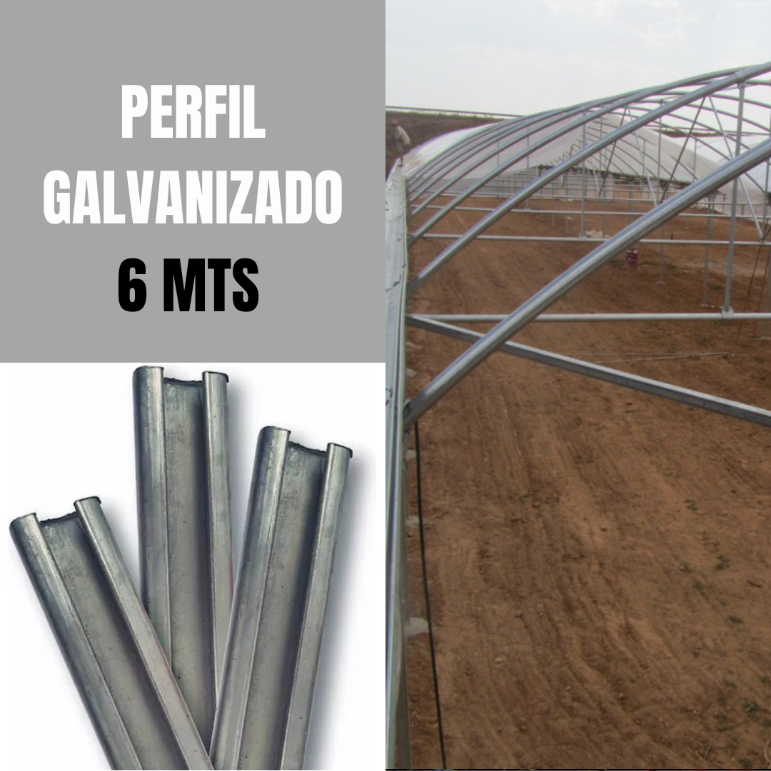 6M PERFIL GALVANIZADO CAL22 — invernaderosMX