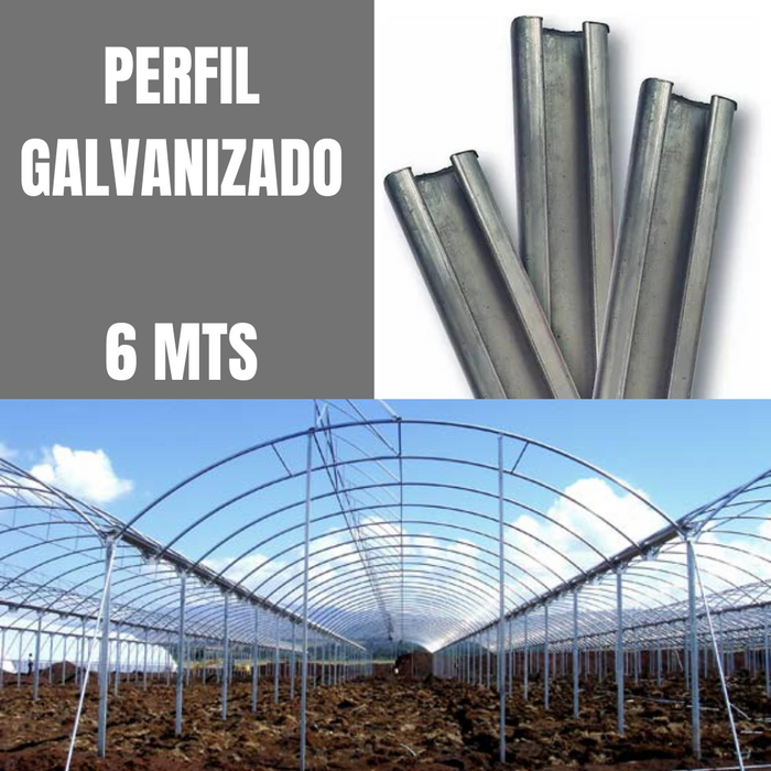 6M PERFIL GALVANIZADO CAL22 — invernaderosMX