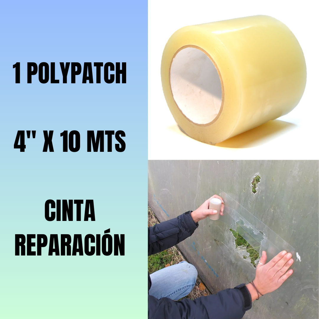 CINTA POLYPATCH 4" X 10 METROS — invernaderosMX